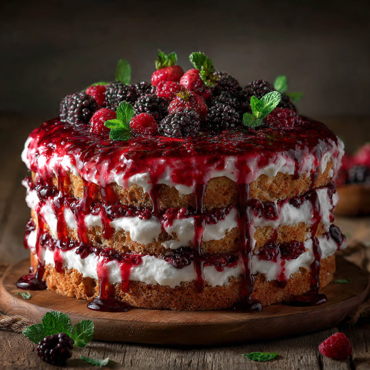 Heavenly Berry Trifle Cake | bbqblaze.com