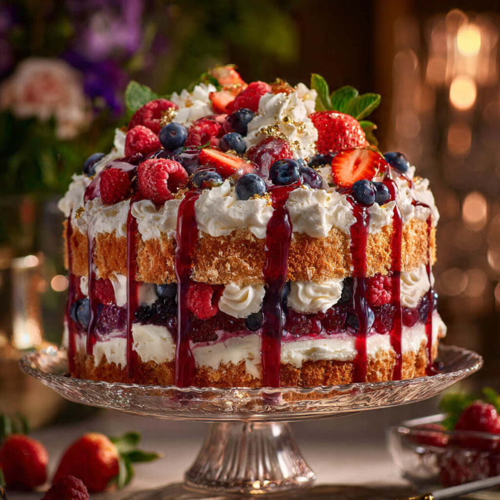 Heavenly Berry Trifle Cake | bbqblaze.com