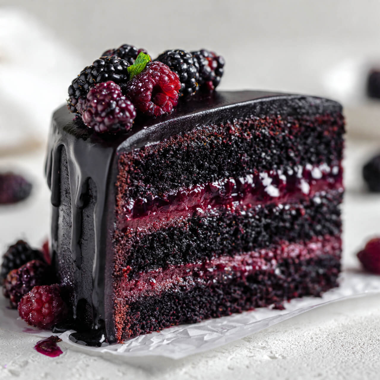 Blackberry Velvet Gothic Cake | bbqblaze.com