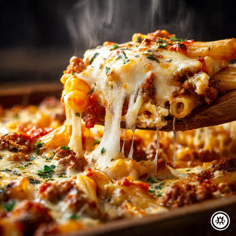 baked ziti with three cheeses and Italian sausage | bbqblaze.com